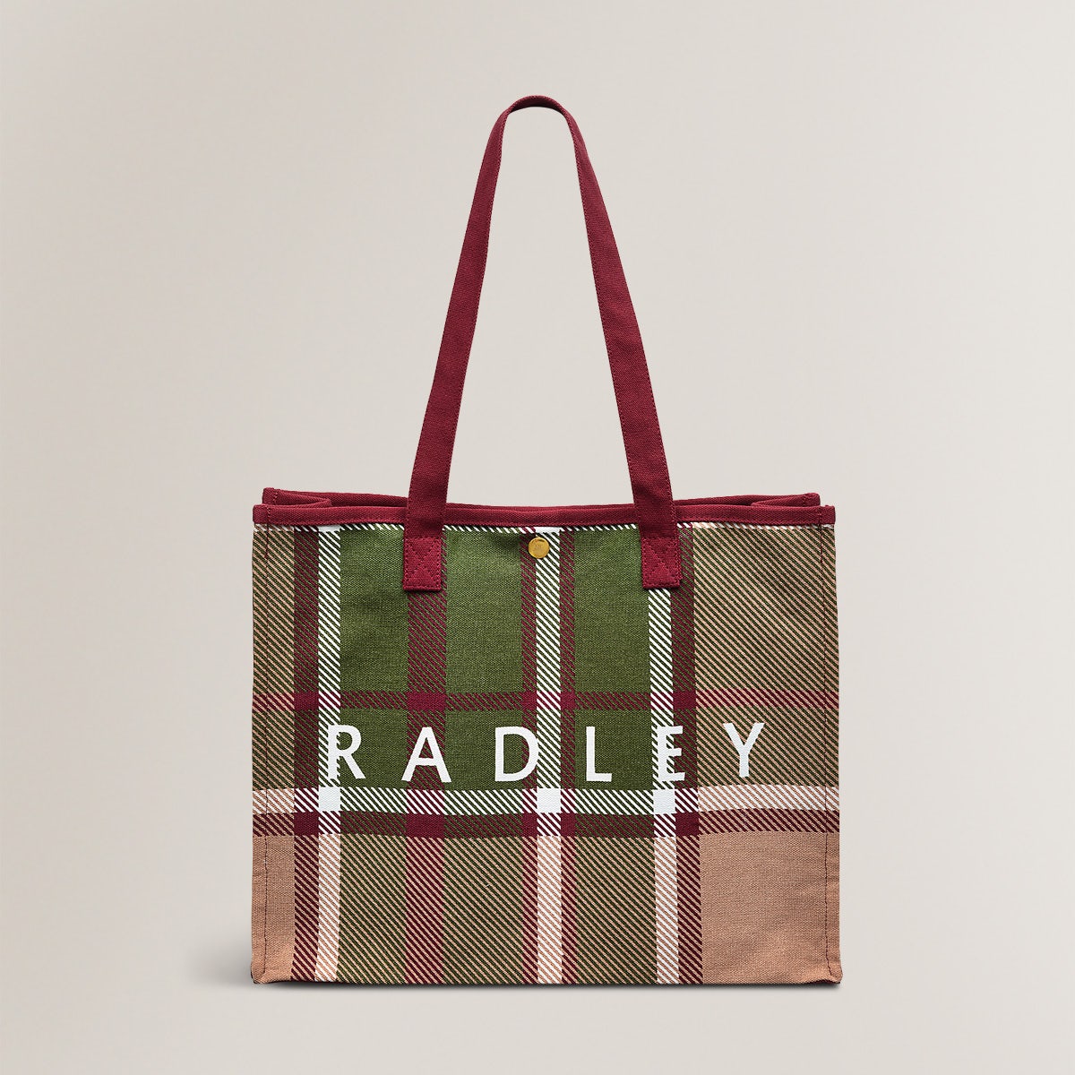 Large Open Top Red Tote Canvas | Autumn Check AW24 | Radley